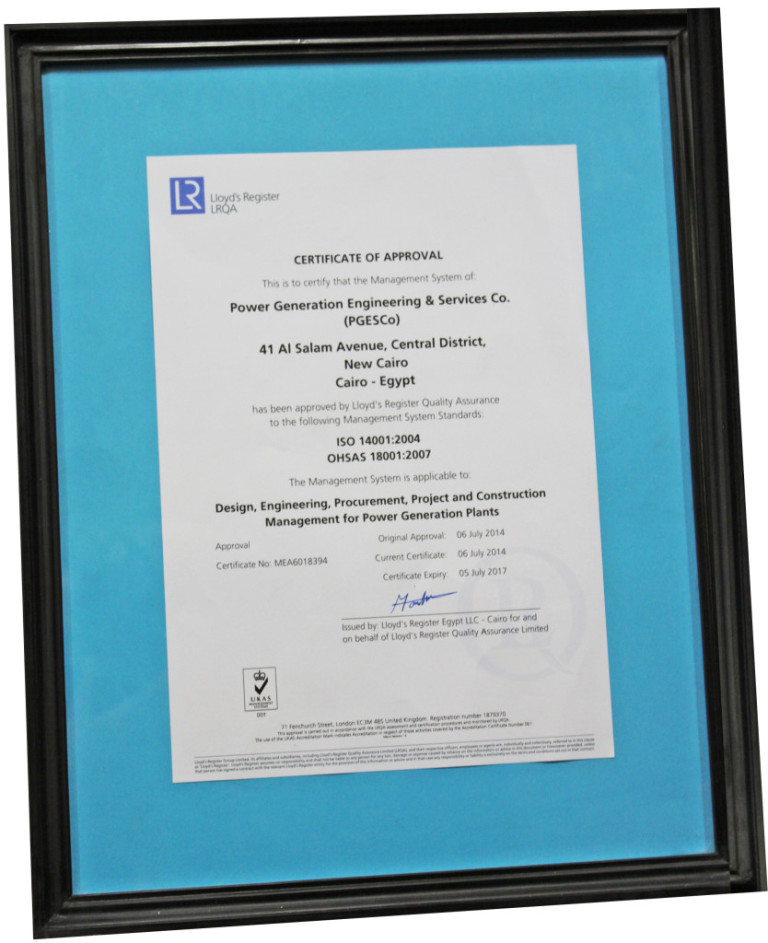 ISO 14001: 2004 and OHSAS 18001:2007 | PGESCo